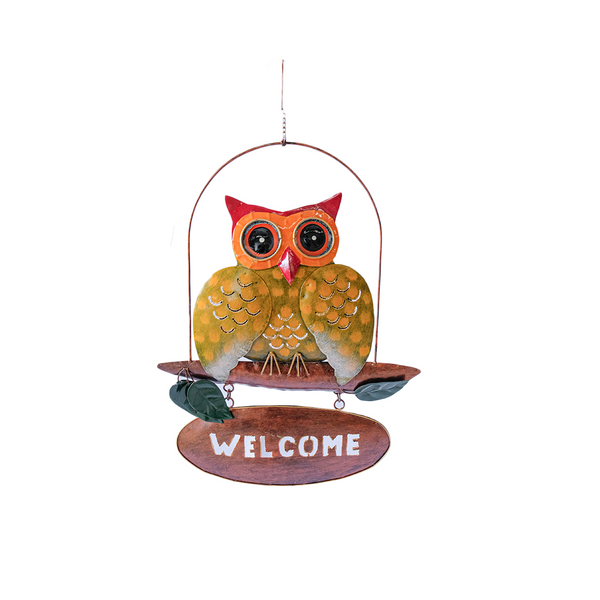 Owl Welcome Sign hanging Metal Wall Decorative Urban Lifestyle - Urban ...